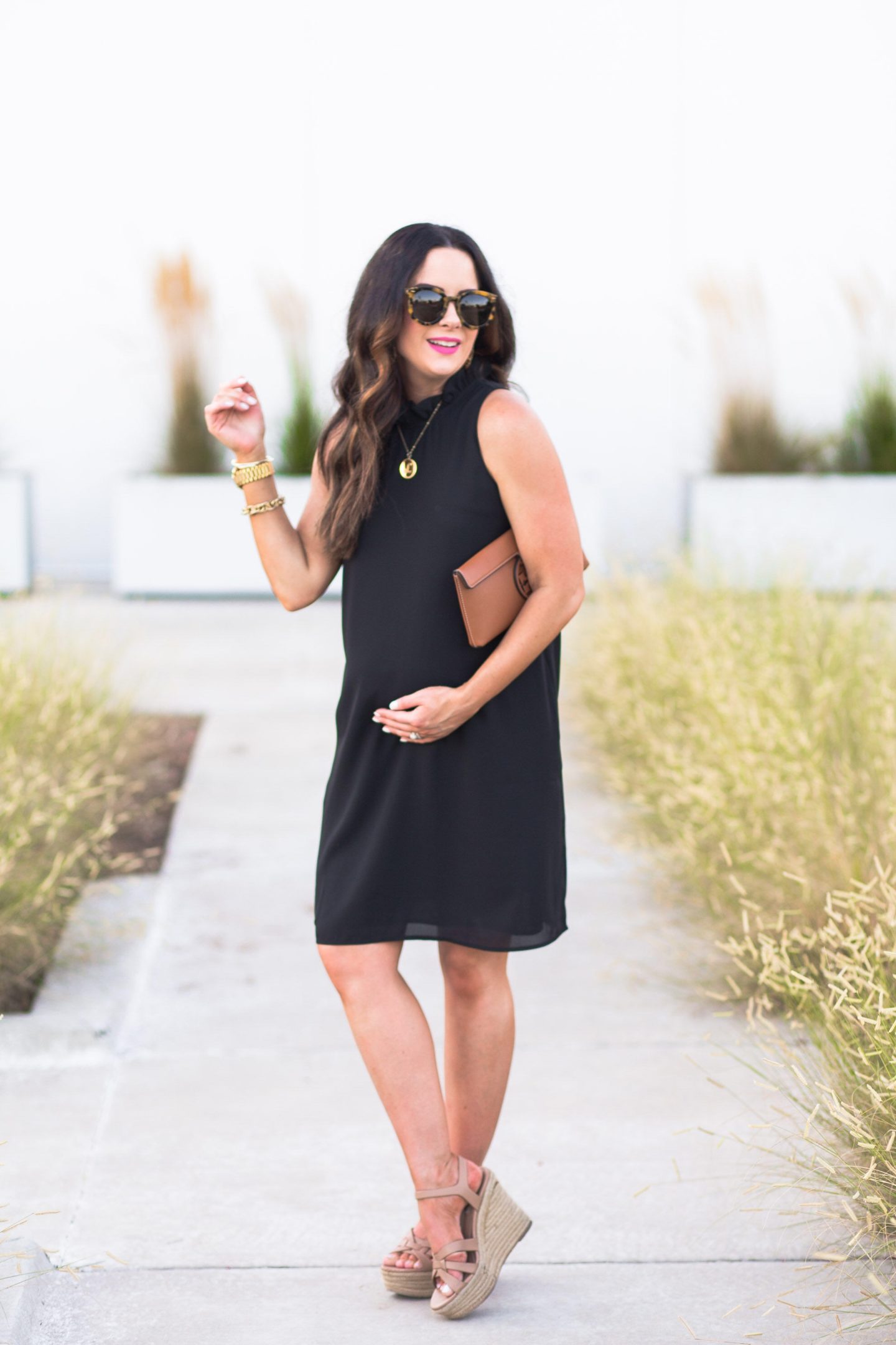 Easy Day To Night Outfit | Gibson Cavallo Ruffle Neck Date Dress - The ...