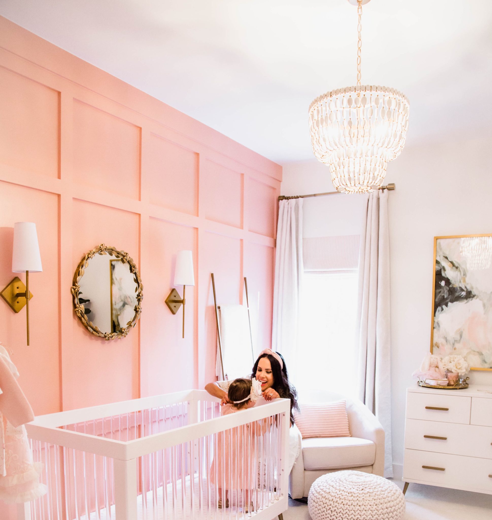 Modern Glam Pink Board & Batten Nursery Reveal - The Double Take Girls